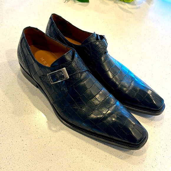 Mezlan | Shoes | Mezlan Mens 112 Monk Strap Dress Shoes Black Crocodile ...